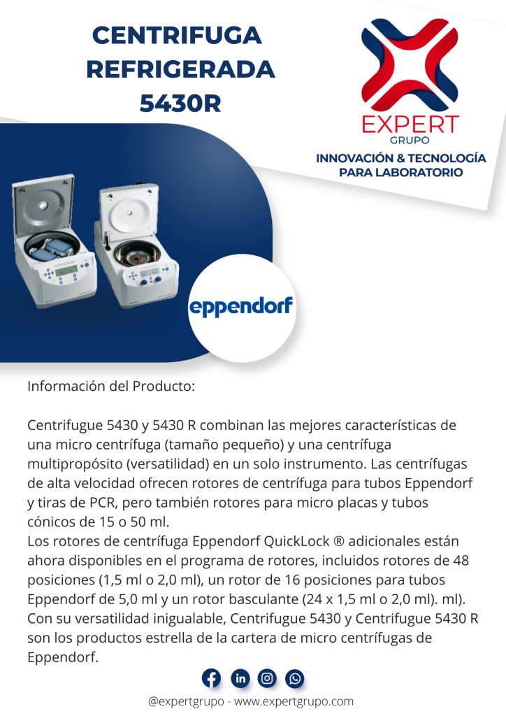 CENTRIFUGA REFRIGERADA 5430R - Expert Grupo