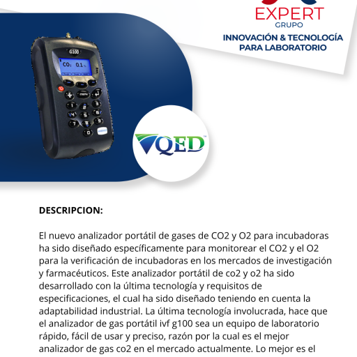 ANALIZADOR DE CO2 Y O2 PARA INCUBADORAS G100-10N Visión - Expert Grupo