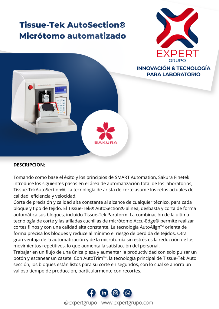 Tissue-Tek AutoSection® Micrótomo automatizado - Expert Grupo